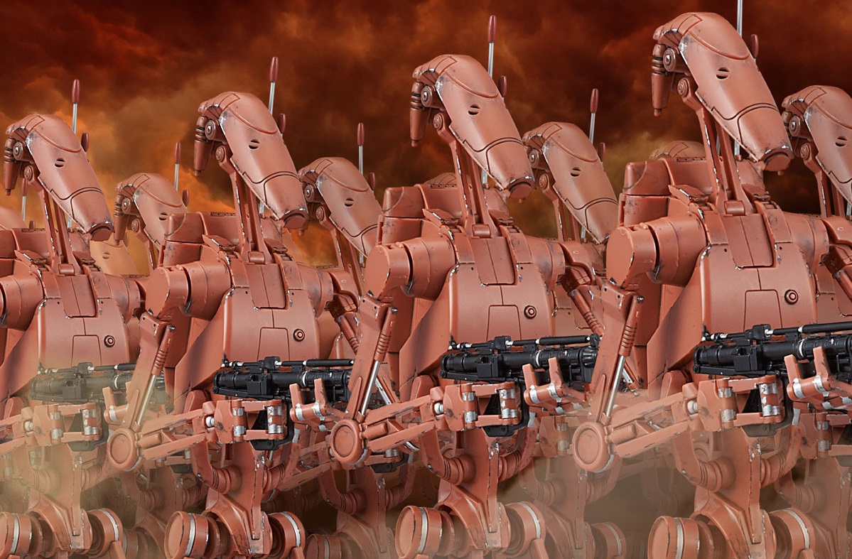 Bandai Geonosis Battle Droid Set im Maßstab 1:12 präsentiert